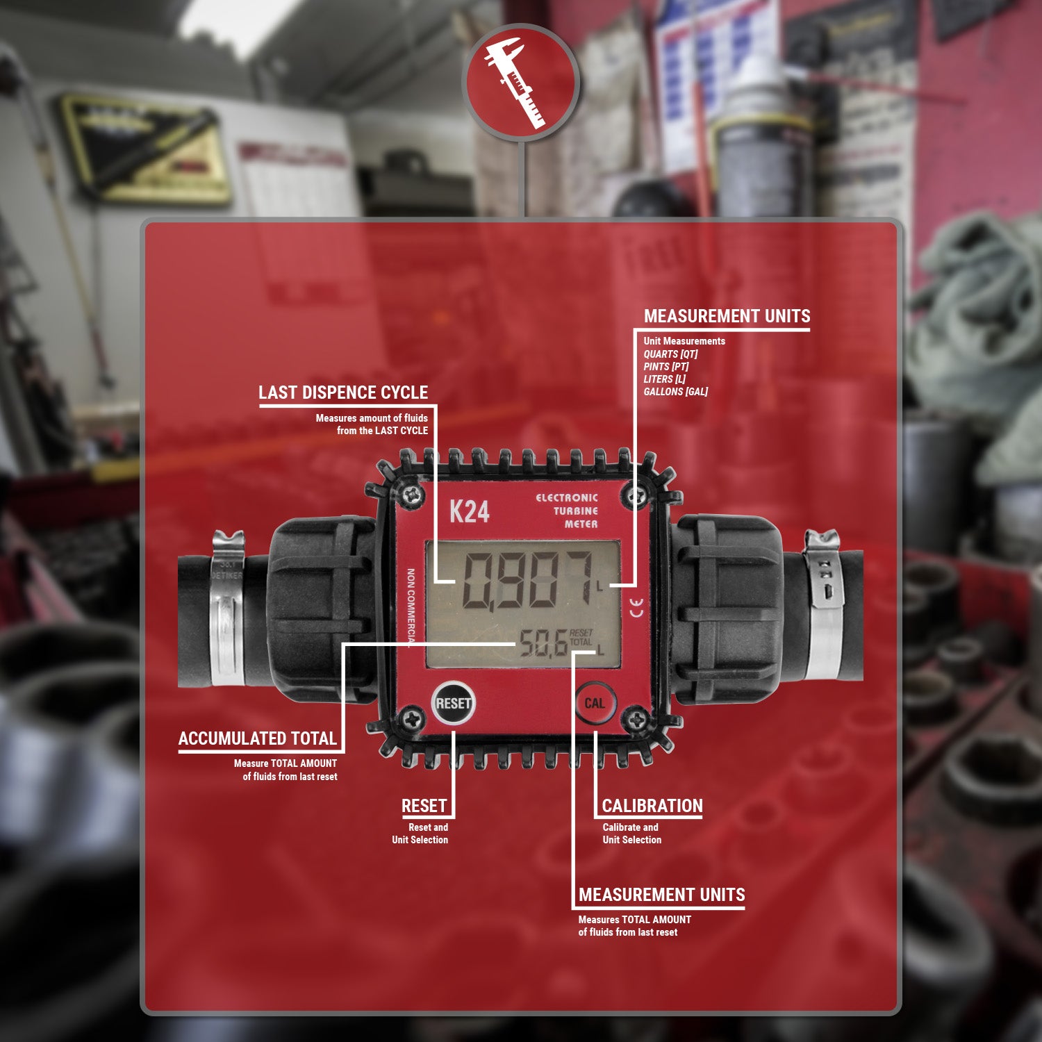TRMETER-A-LIQ | K24 Electronic Turbine Meter, Only – TERA PUMP